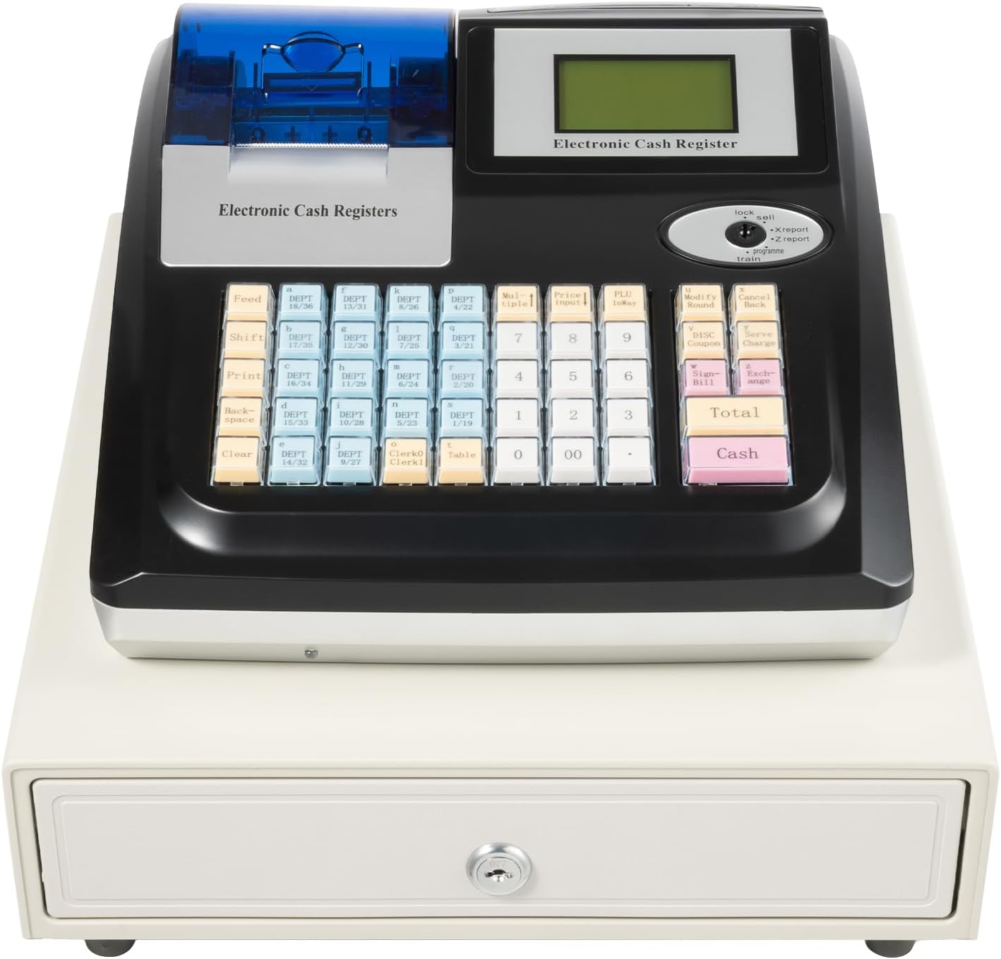 Amazon.com : PSUFURV Cash Register 48 Keys Electronic Cash Register ...