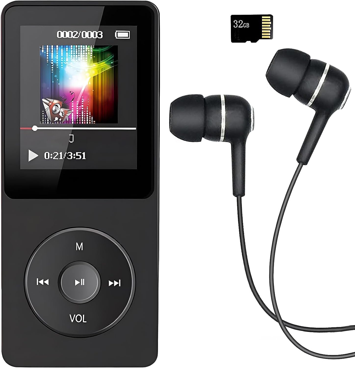 Amazon.com: MP3 Player, Music Player with 32GB Micro SD Card, Earphone ...