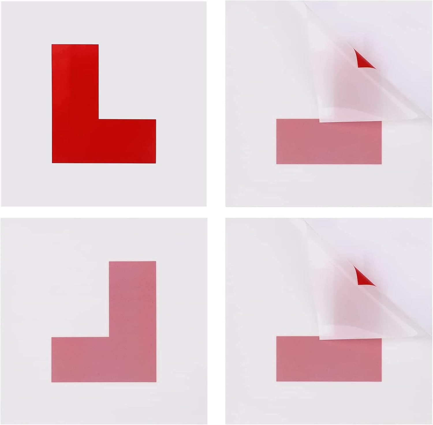 4 Pcs L plates sticker Learner Plate,Window Self Cling L Plates Learner ...