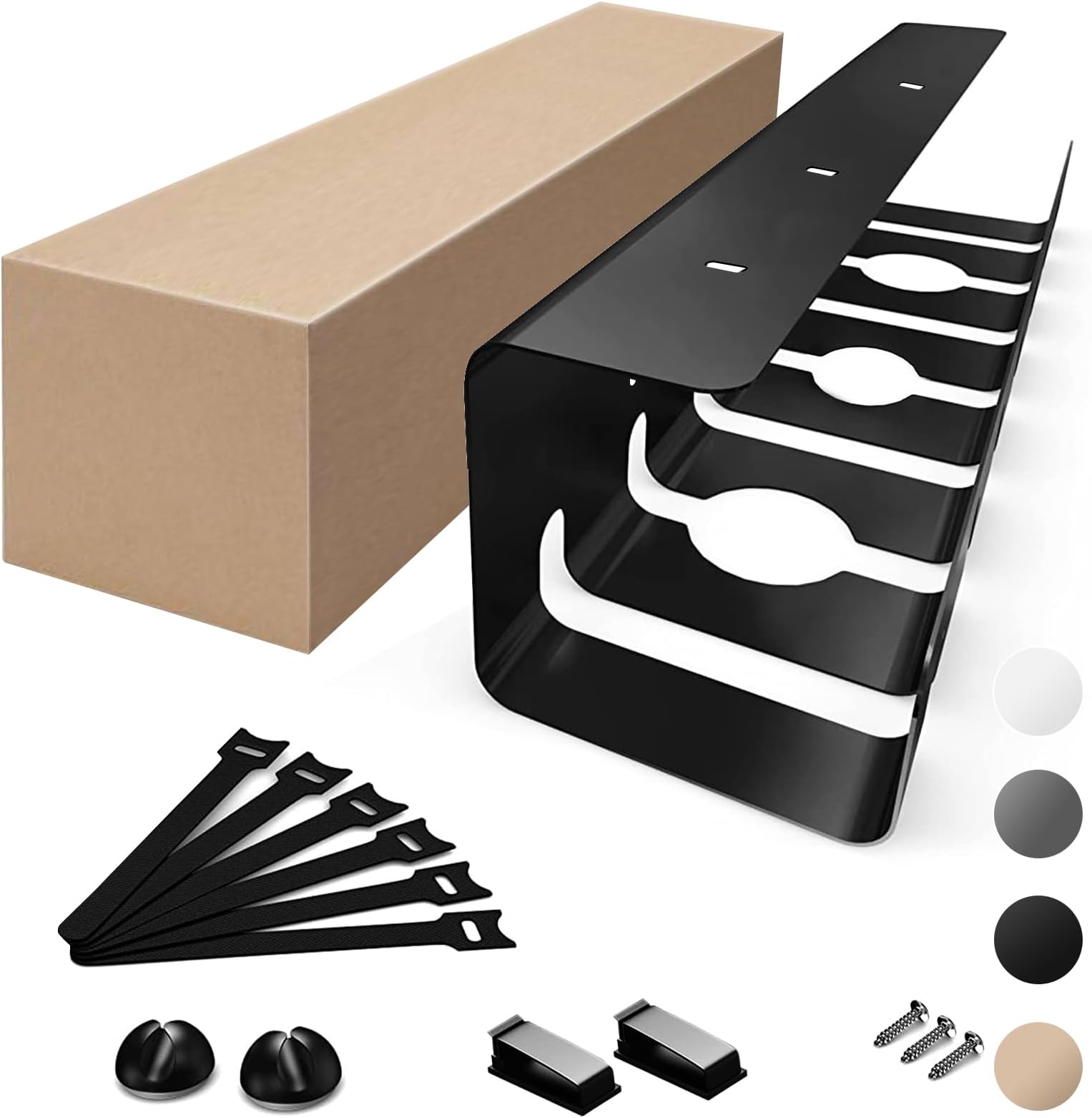 Oududianzi Under Desk Cable Management Black, Cable Management Tray ...