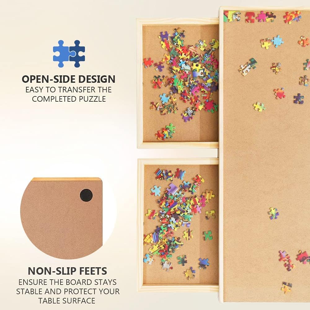 1500 Piece Wooden Jigsaw Puzzle Table - 6 Storage & Sorting Drawers, 27 ...