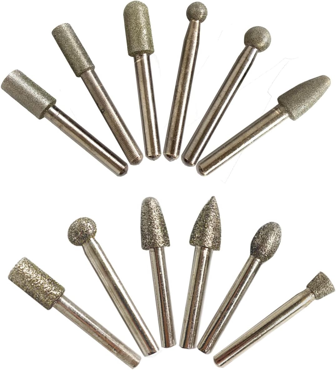 Amazon.com: 1/4" Shank Diamond Grinder Bits Set, Mixed Fine and Coarse ...