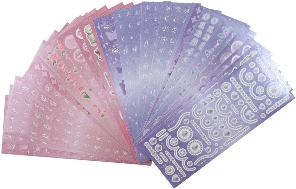 Amazon.com: diyhub 30Sheets Photocard Stickers Flower Heart Shaped ...