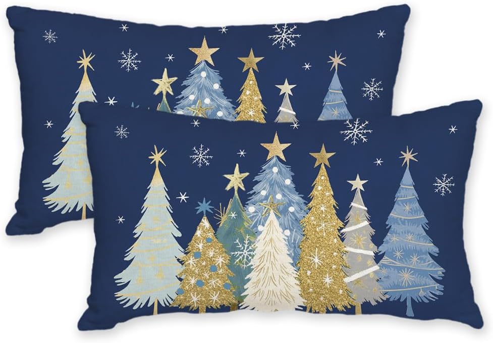 Amazon.com: AACORS Christmas Pillow Covers 12X20 Set of 2,Watercolor ...
