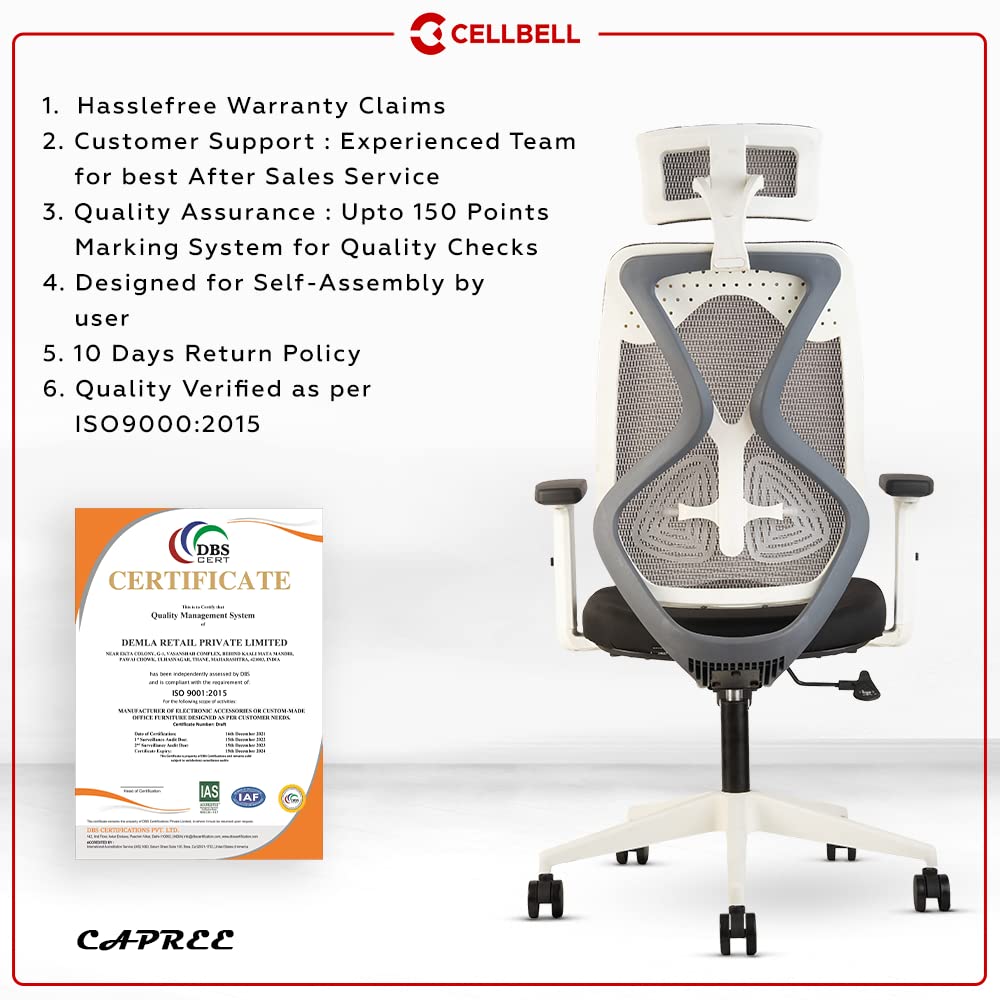 Buy CELLBELL Capree C190 High Back Ergonomic Mesh Home & Office Chair ...