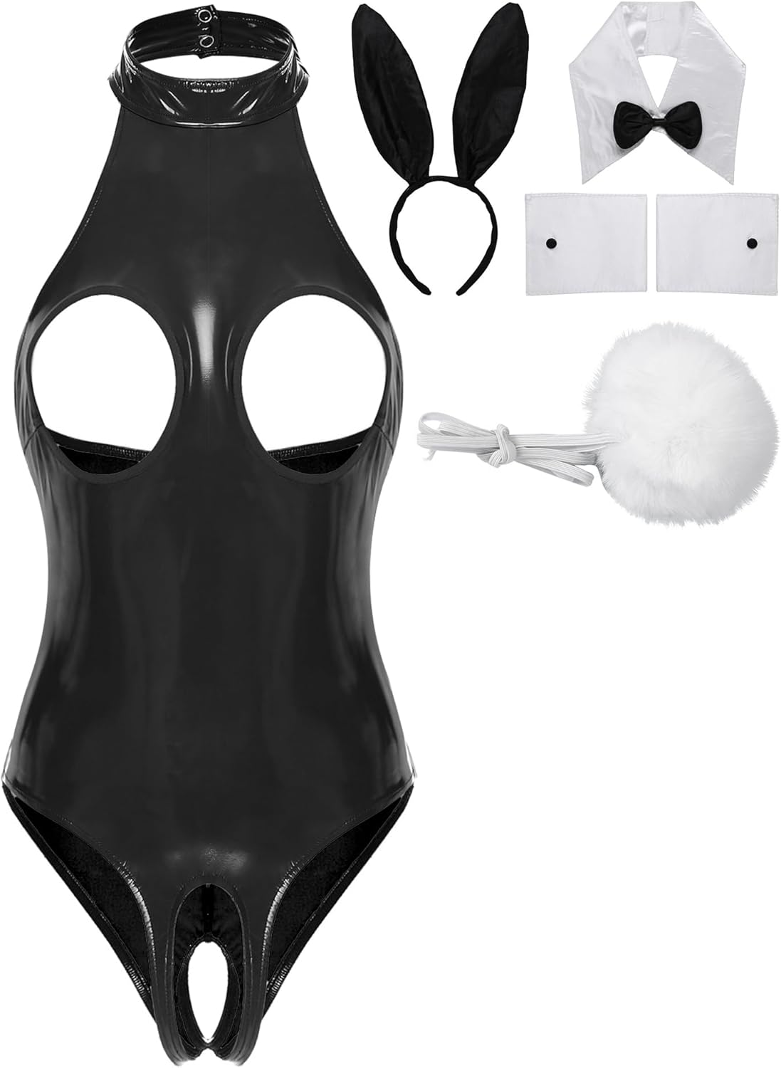 Amazon.com: Miutii Conjunto de lencería sexy de conejo para mujer, disfraz de conejito travieso ...