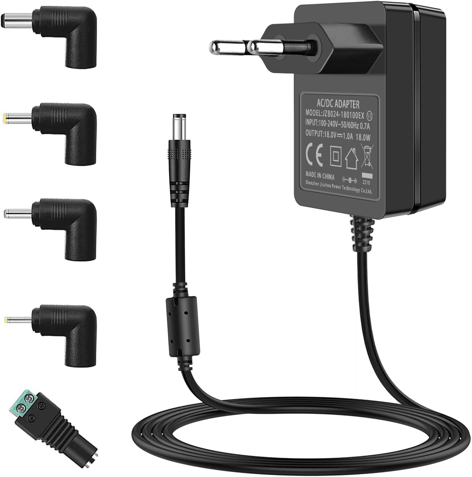 18V 1A DC Netzteil Adapter, 100V-240V EU Stecker 18W Ladegerät für 18 ...