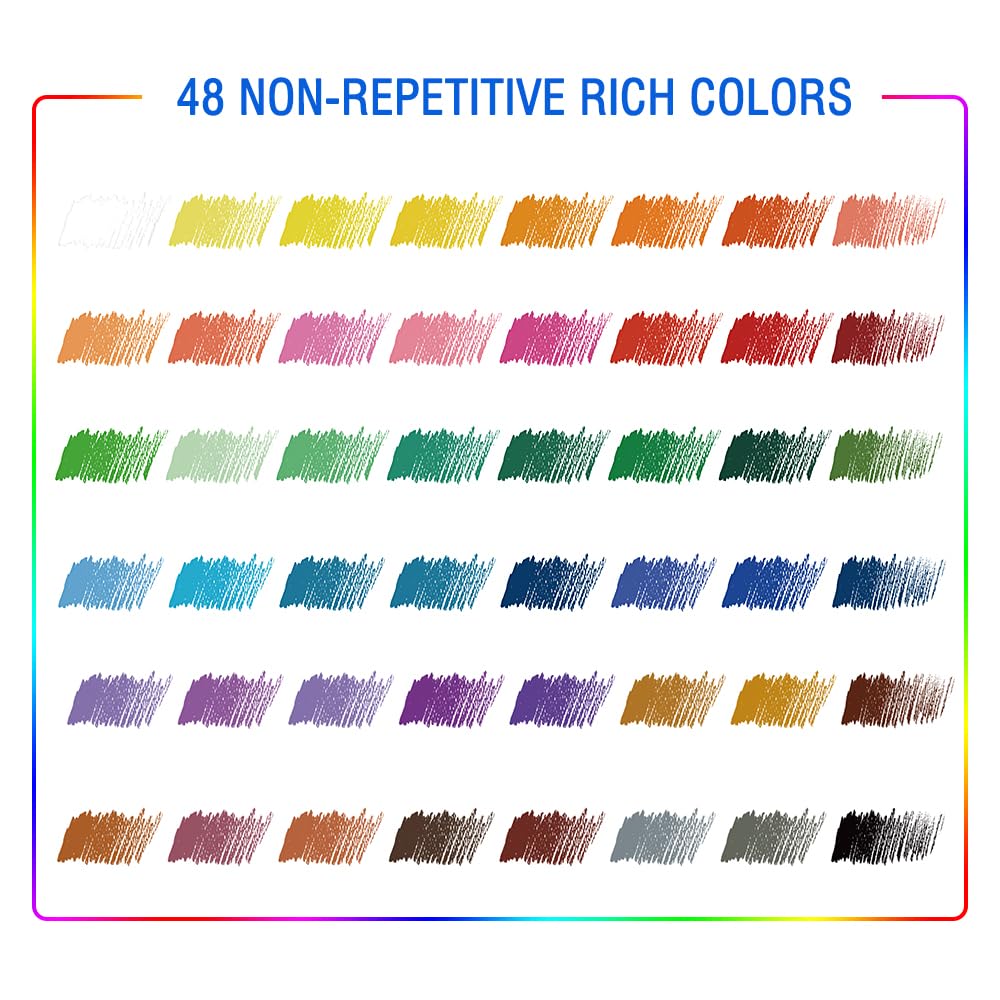 Snapklik.com : Colored Pencils For Adult Coloring Books, 48 Oil Color ...