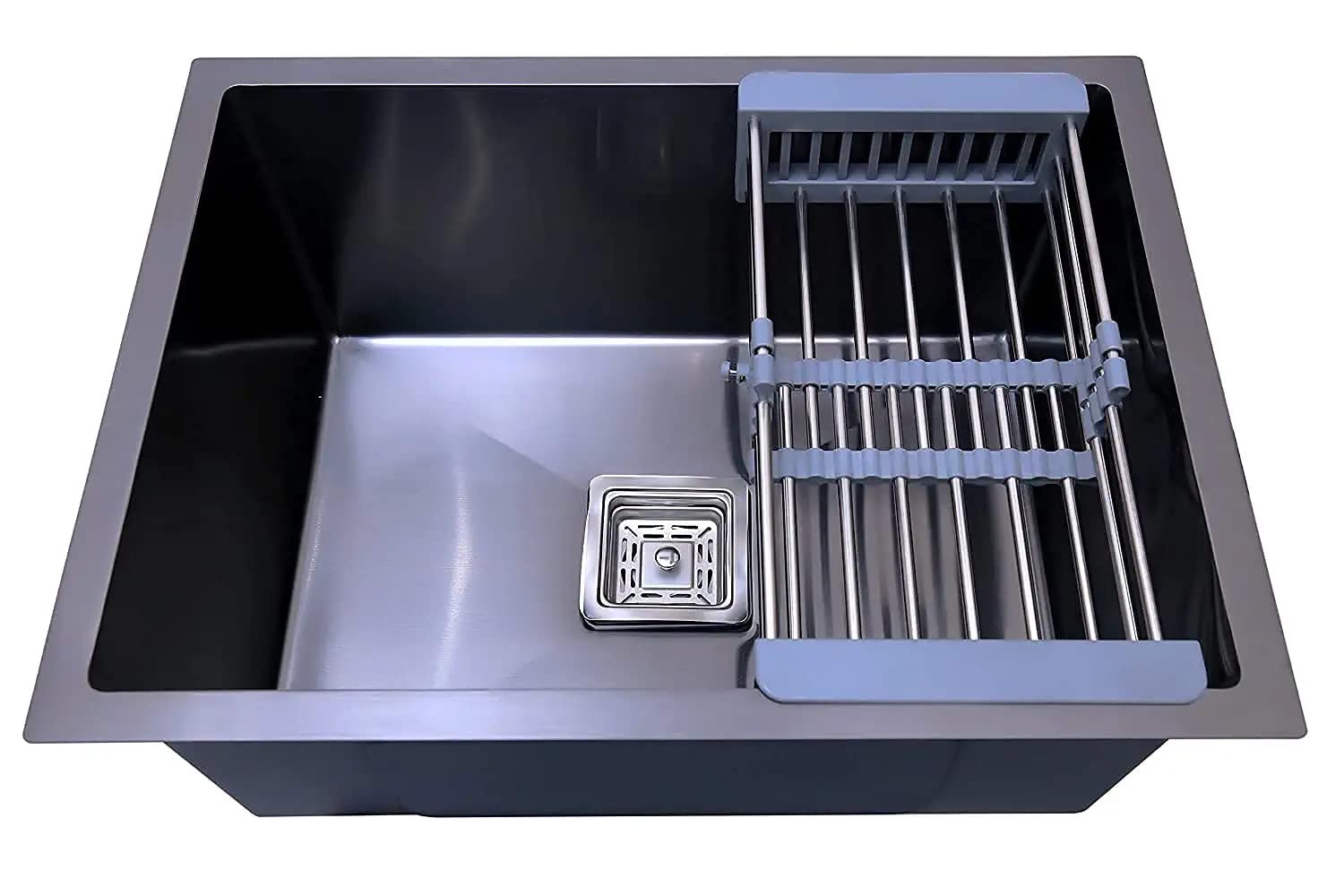 RICHCON Modular Kitchen Sink (24X18X10 Inch), Black Matte Satin Finish ...