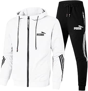 Amazon | [YAYAMIYA] ジャージ メンズ logo 上下セット 秋 冬 男女兼用 パロディセットアップ スウェット 前開け トレーニング スポーツウェア ジャージ 運動着 無地 ...