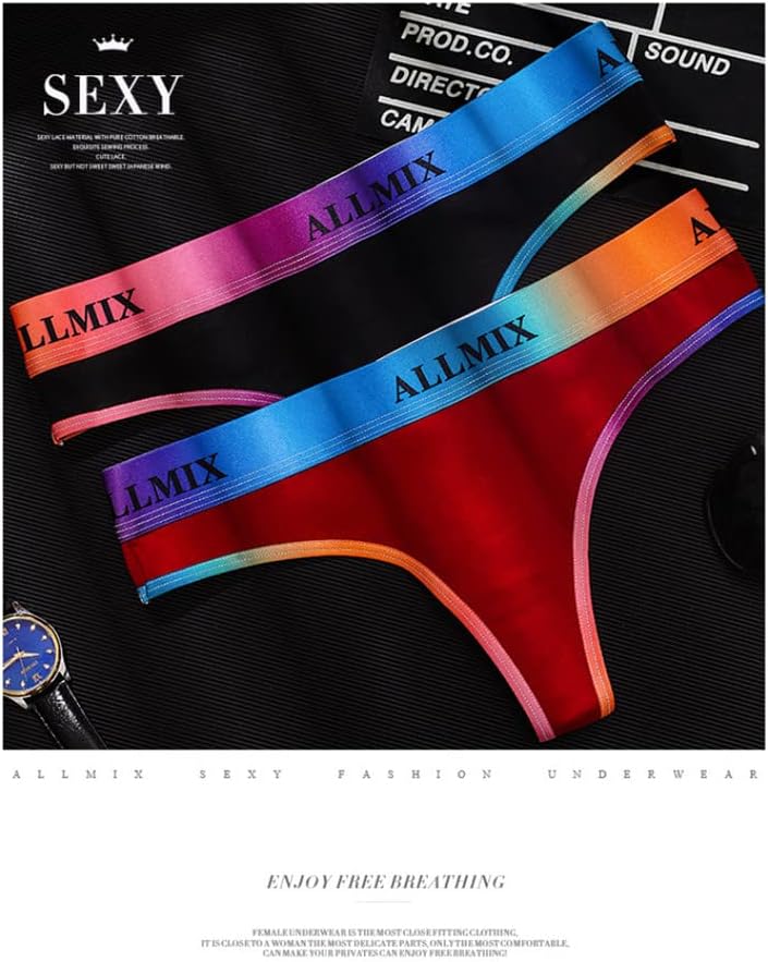 Amazon.co.jp: [ALLMIX] Tバック セクシー 虹 レディース オシャレ ランジェリー ストレッチ グラデーション スポーツ 運動 ヨガウェア ランニング : ファッション