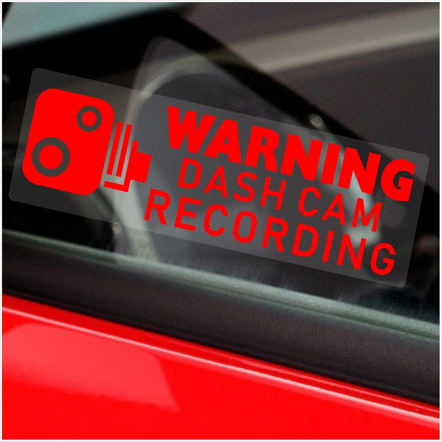 5 x C29R Stickers Warning Dash CAM Recording Red Window Reverse Vehicle ...