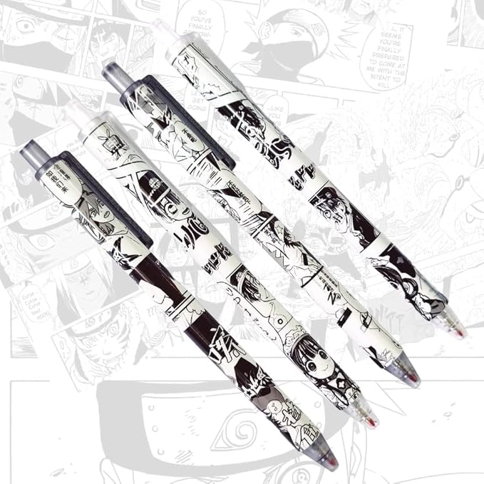 Blue Aura Anime Pen Set of 4 Gel Pen Manga Pen (Black Ink) School ...