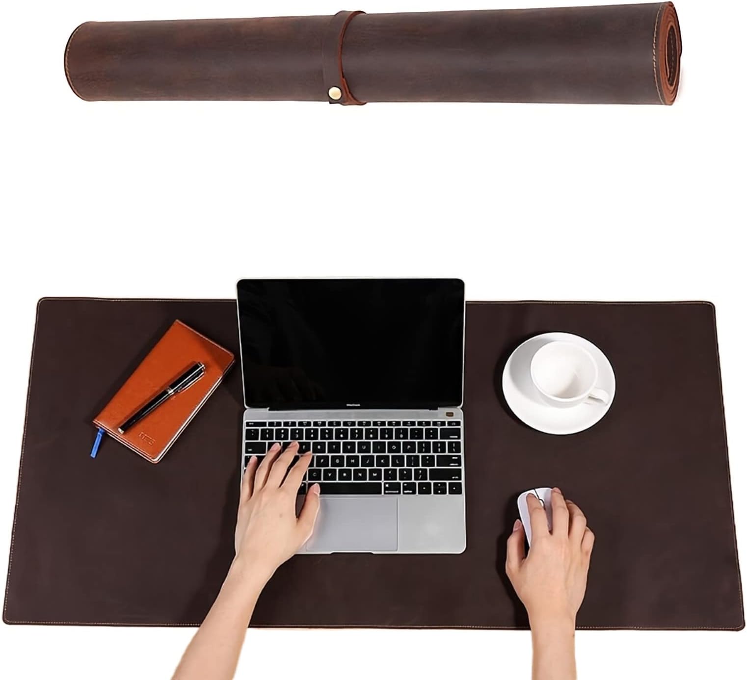 Amazon.com: DACASSO Bonded Leather Desk Pad with Side Rails - Luxury ...