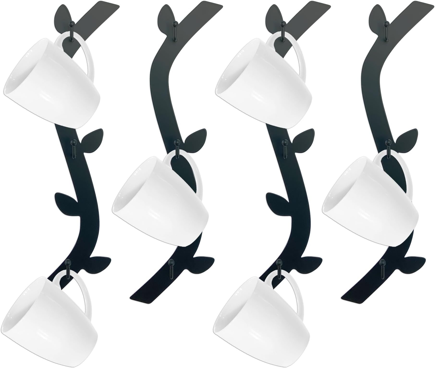 Amazon.com: MyGift Modern Wall Mounted Mug Holder Coffee Mug Racks ...