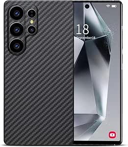 Amazon.com: Ultra Thin Aramid Carbon Fiber Case for Samsung Galaxy S25 Ultra, Camera Full Cover ...