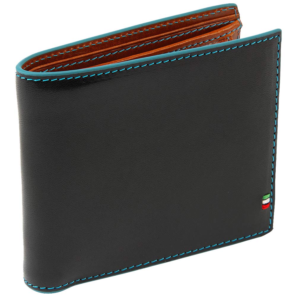 Amazon.com: GORBE Wallet Men's Italian Leather Bi-Fold Wallet (black ...
