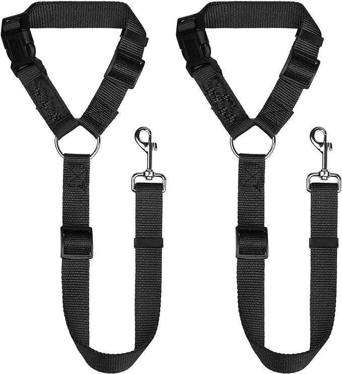 RELEMTRA 2 Packs Dog Cat Safety Seat Belt Strap Car Headrest Restraint ...