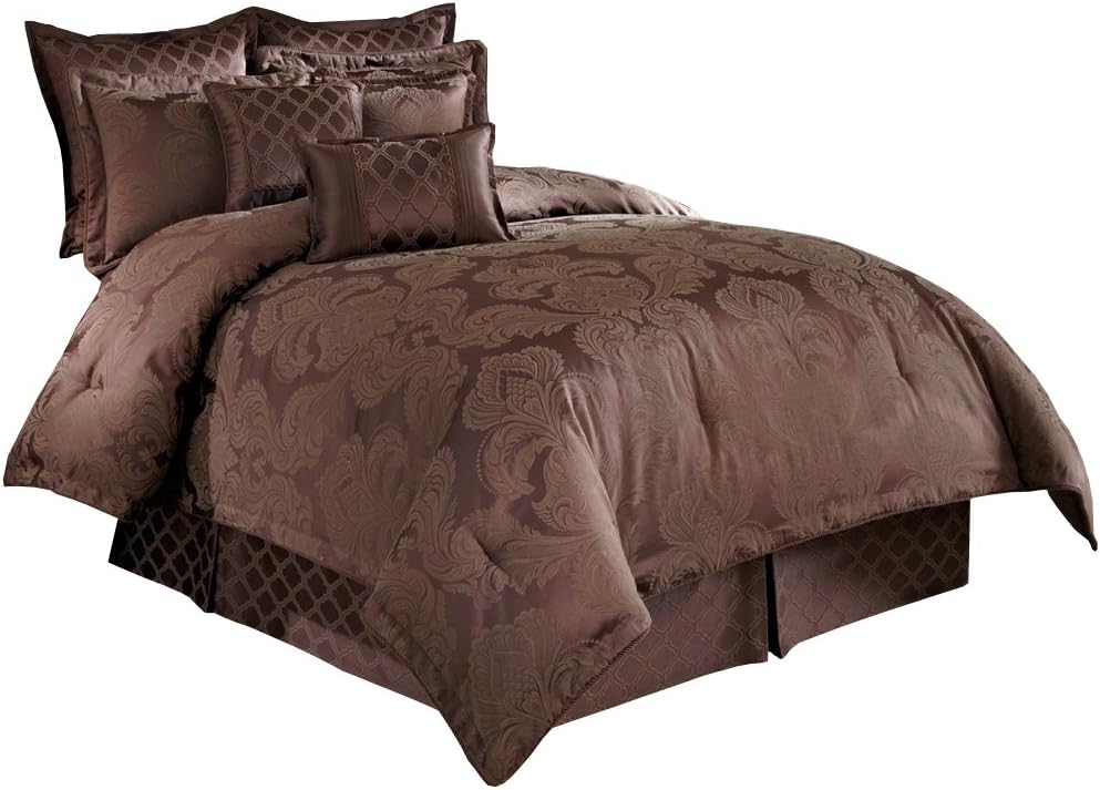 Amazon.com: Veratex Nouvelle Queen 4-Piece Comforter Set, Chocolate ...