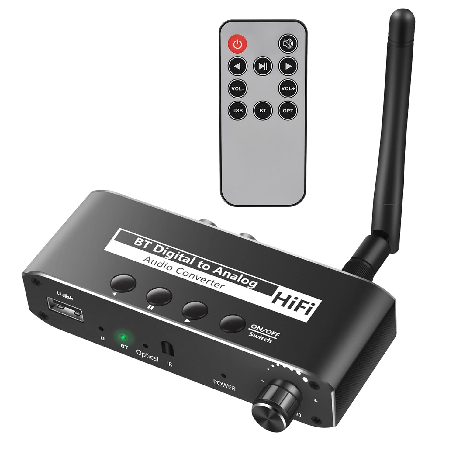 DAC Converter, Mikeric Bluetooth Receiver with BT 5.0 Optical Cable ...