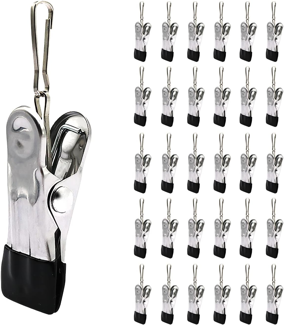 Amazon.com: BERYLER 30PCS Small Clothes Pin with Hook for Easy Hanging ...