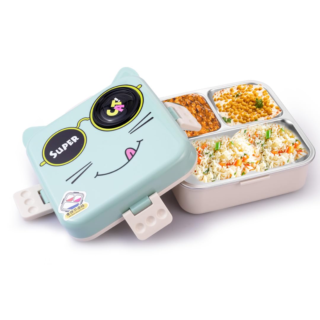 Buy ATTRO Carnival Super Cat Lunch Box 2 Layer Stainless Steel Lunch ...