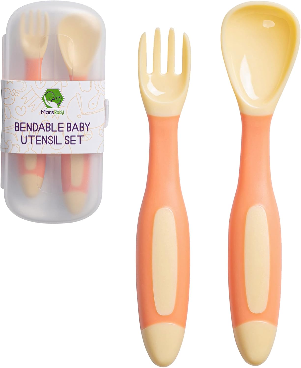 Amazon.com: Mars Baby Silicone Baby Spoons Set for Self-Feeding ...
