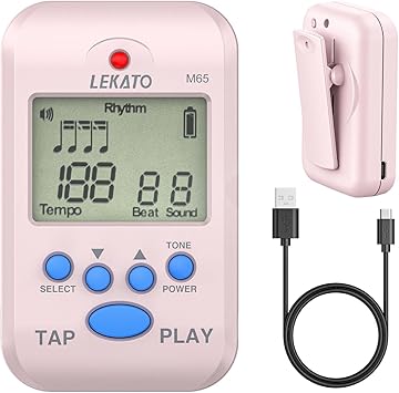 Amazon.com: LEKATO Digital Metronome, Rechargeable LCD Electronic Mini ...