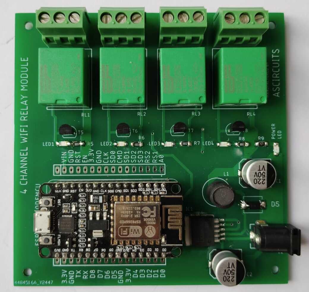 Node MCU ESP8266, 12F Based 4 Channel WiFi Relay Board for IOT DIY Home Automation Projects ...