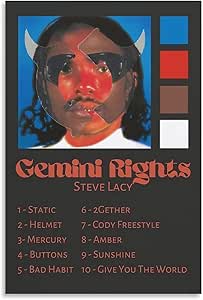 Amazon.com: Music Poster Gemini Rights - Steve Lacy Poster Decorative ...