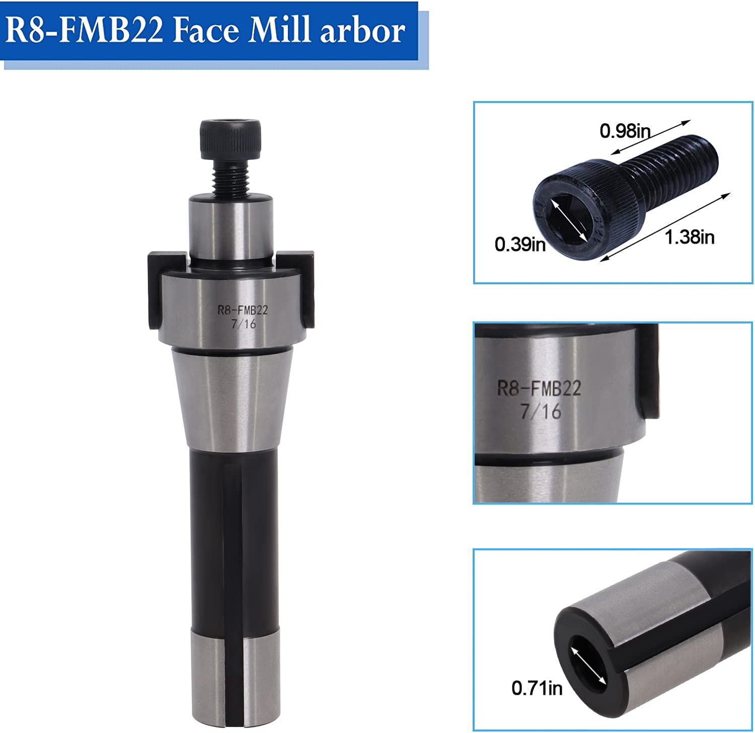 R8/MT2/MT3 S S A 400R 50MM Face End Mill C & APMT1604 ￡8.85 ...