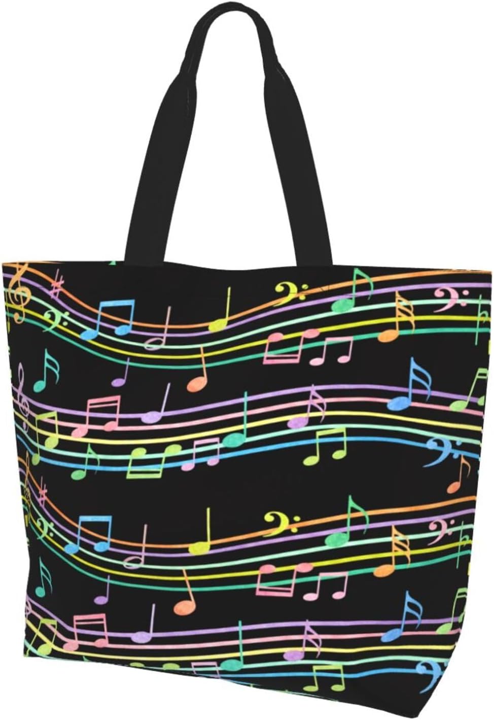 Amazon.com: ZLKYSBU Music Note Tote Bag,Fashion Musical Shopping Beach ...