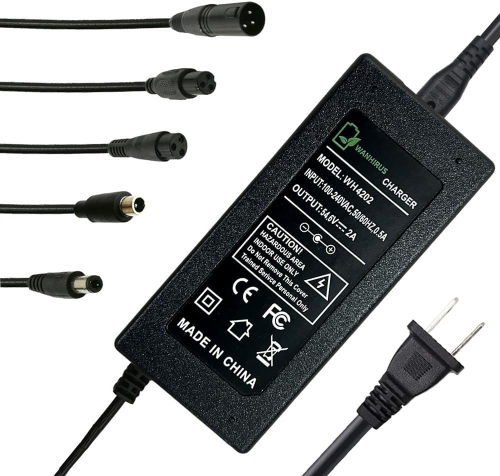 Amazon.com: 54.6V 2A Power Supply Adapter Charger 5 Plugs for 48V ...