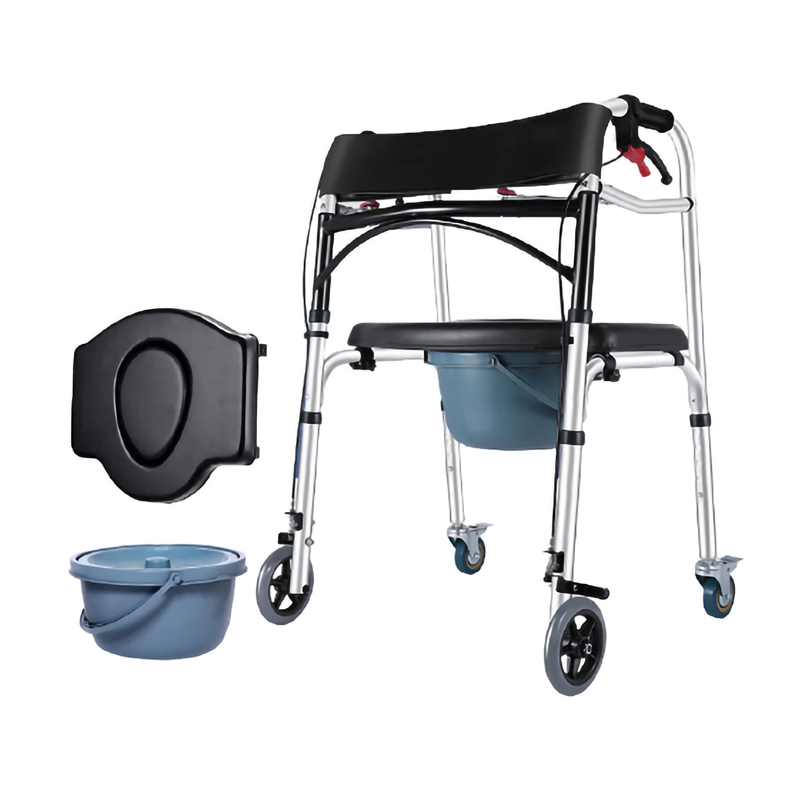Buy PTY Elderly Rollator Walker 4 Wheeled Toilet Rollator Walker, with ...