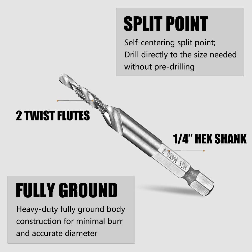 Snapklik.com : Hymnorq Metric HSS 4341 M4 X 0.7 Combination Drill And ...