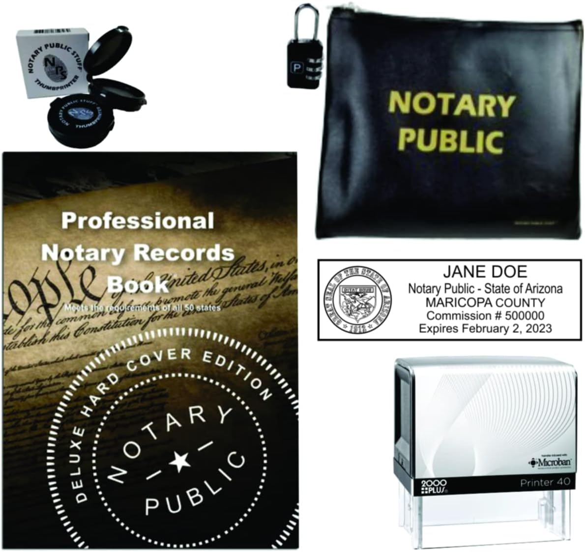 Amazon.com : Deluxe Notary Combination-Notary Accessories Bag with Lock ...