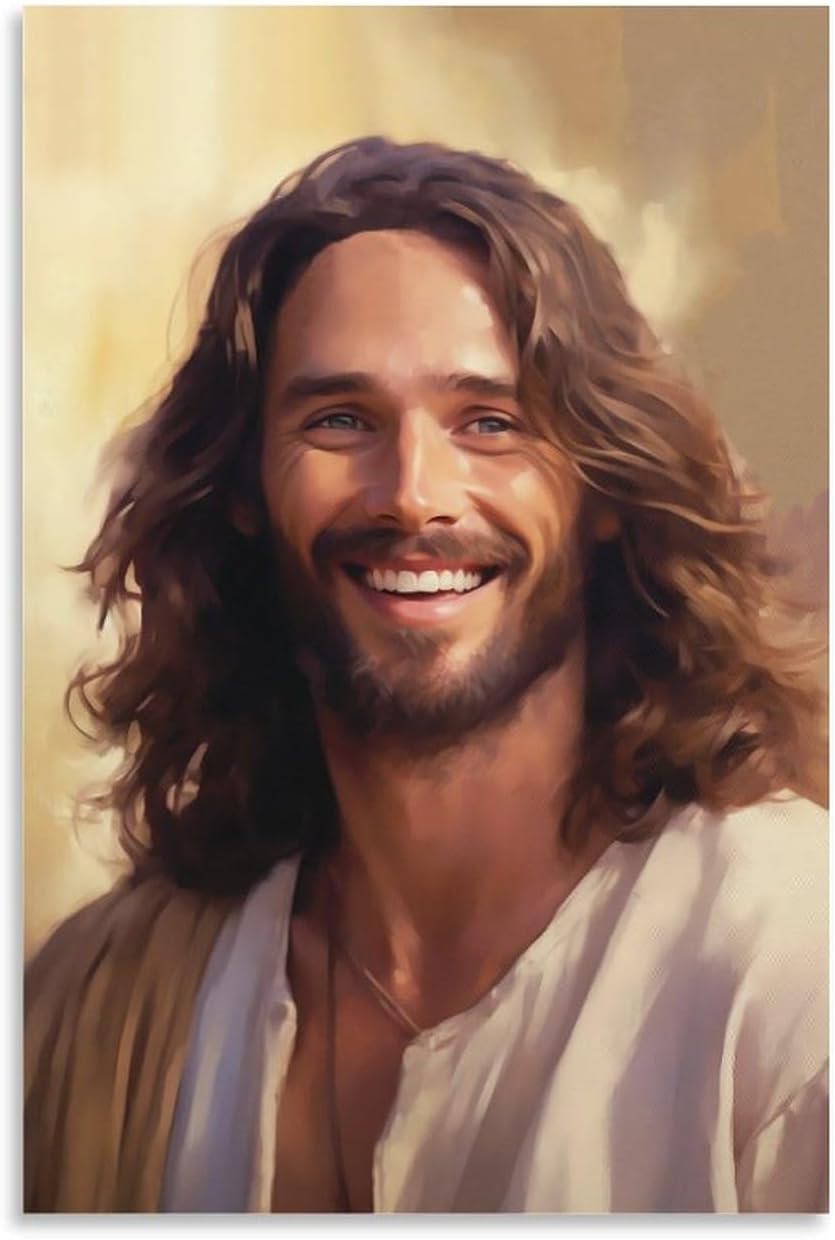 Amazon.com: FireDeer Christ Jesus Smile Poster Hugging A Woman Painting ...