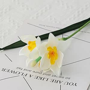Amazon.com: LEJDI Daffodil Decoration Single Branch Daffodil Artificial ...
