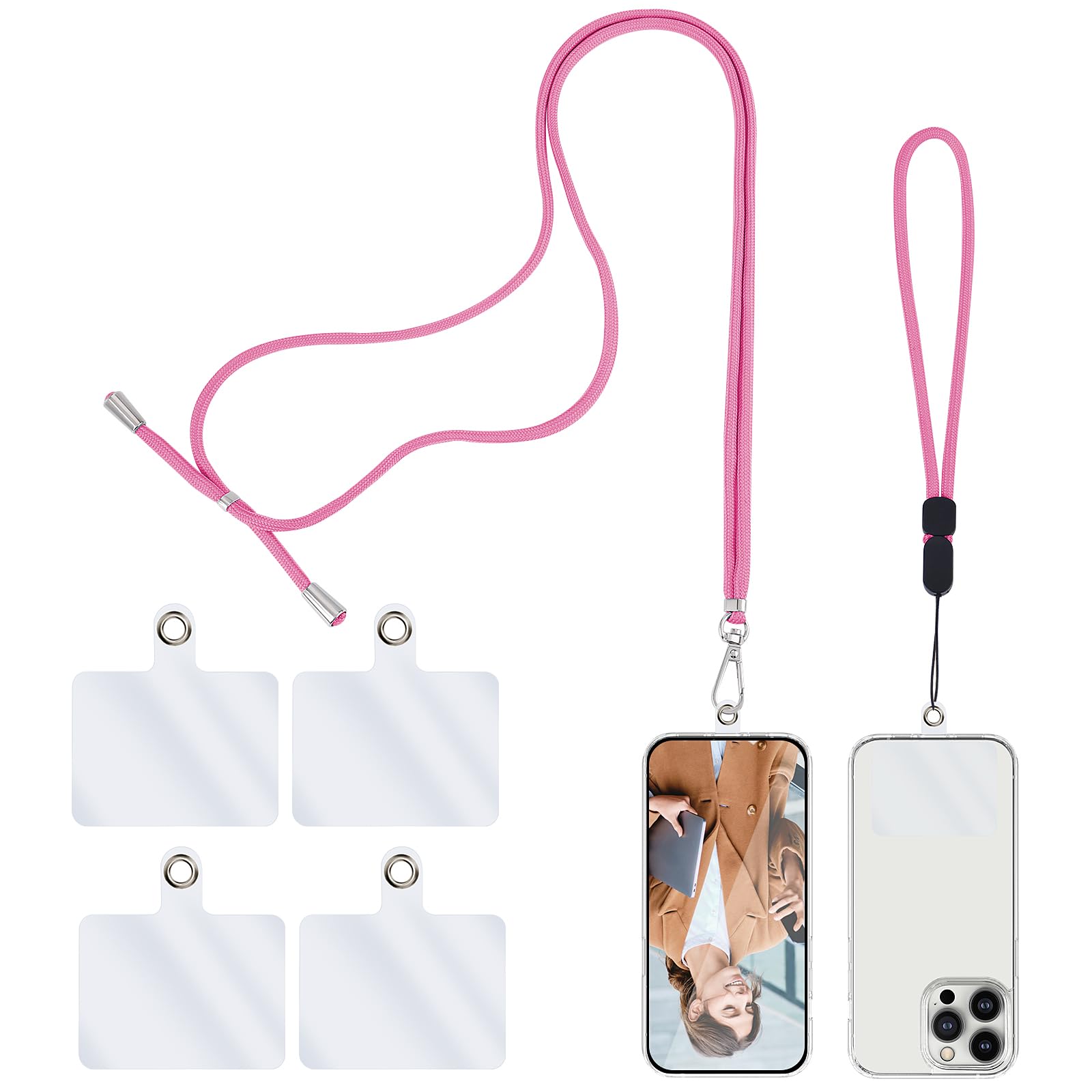 Amazon.com: simarro Universal Cell Phone Lanyard, 2 Phone Chains with 4 ...
