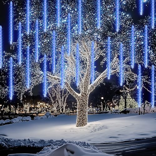 FUNPENY Meteor Shower Rain Lights, 864 LED Christmas Lights Icicle Snow ...