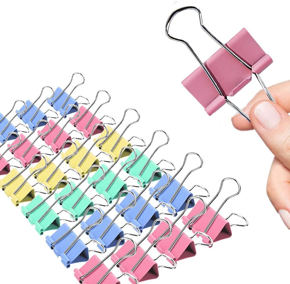 Amazon.com : Black Binder Clips Paper Clamps Clips Small Size, 1.0 ...