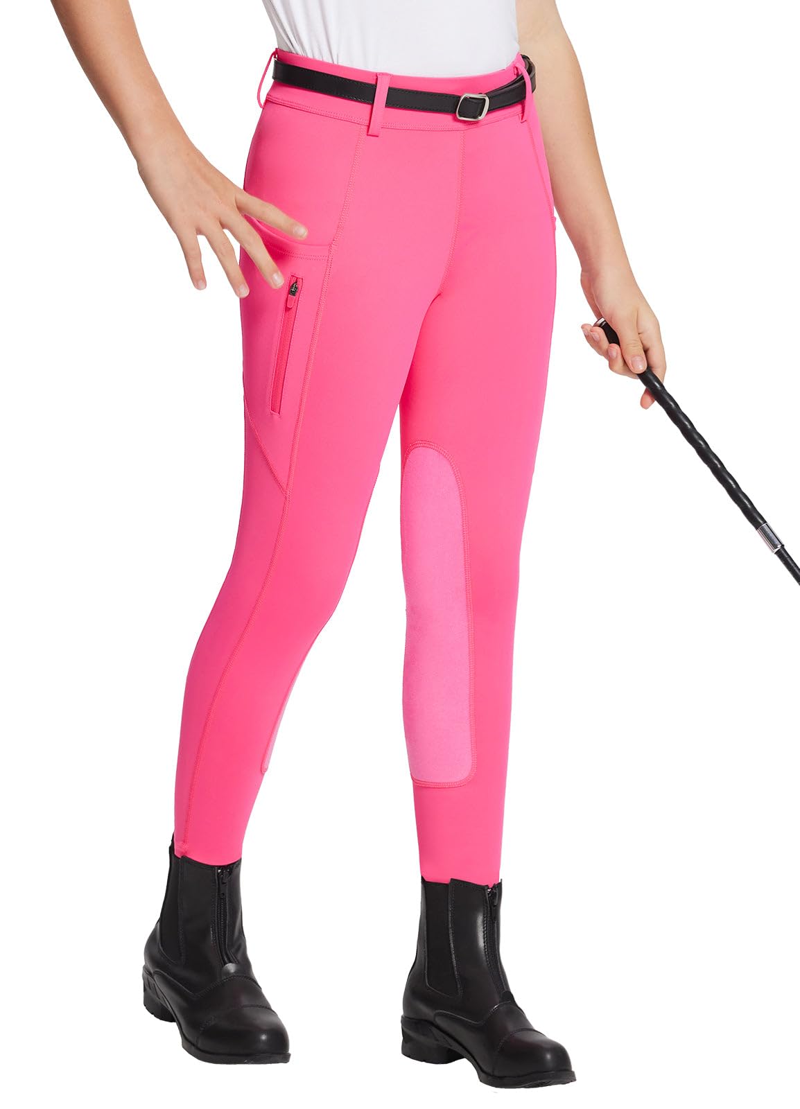 Snapklik.com : Girls Riding Pants Kids Equestrian Breeches Knee-Patch ...