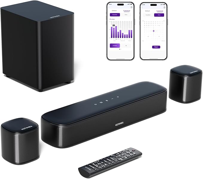 Amazon.com: ULTIMEA 5.1ch Sound Bar with Subwoofer, Home Theater Virtual Surround Sound System ...