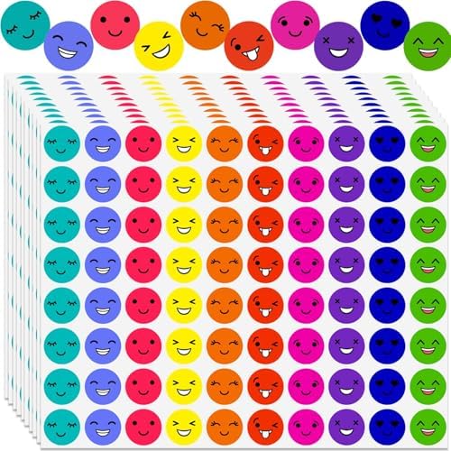 Amazon.com: 6000 Pcs Smiley Face Stickers, Small Happy Face Stickers 10 ...