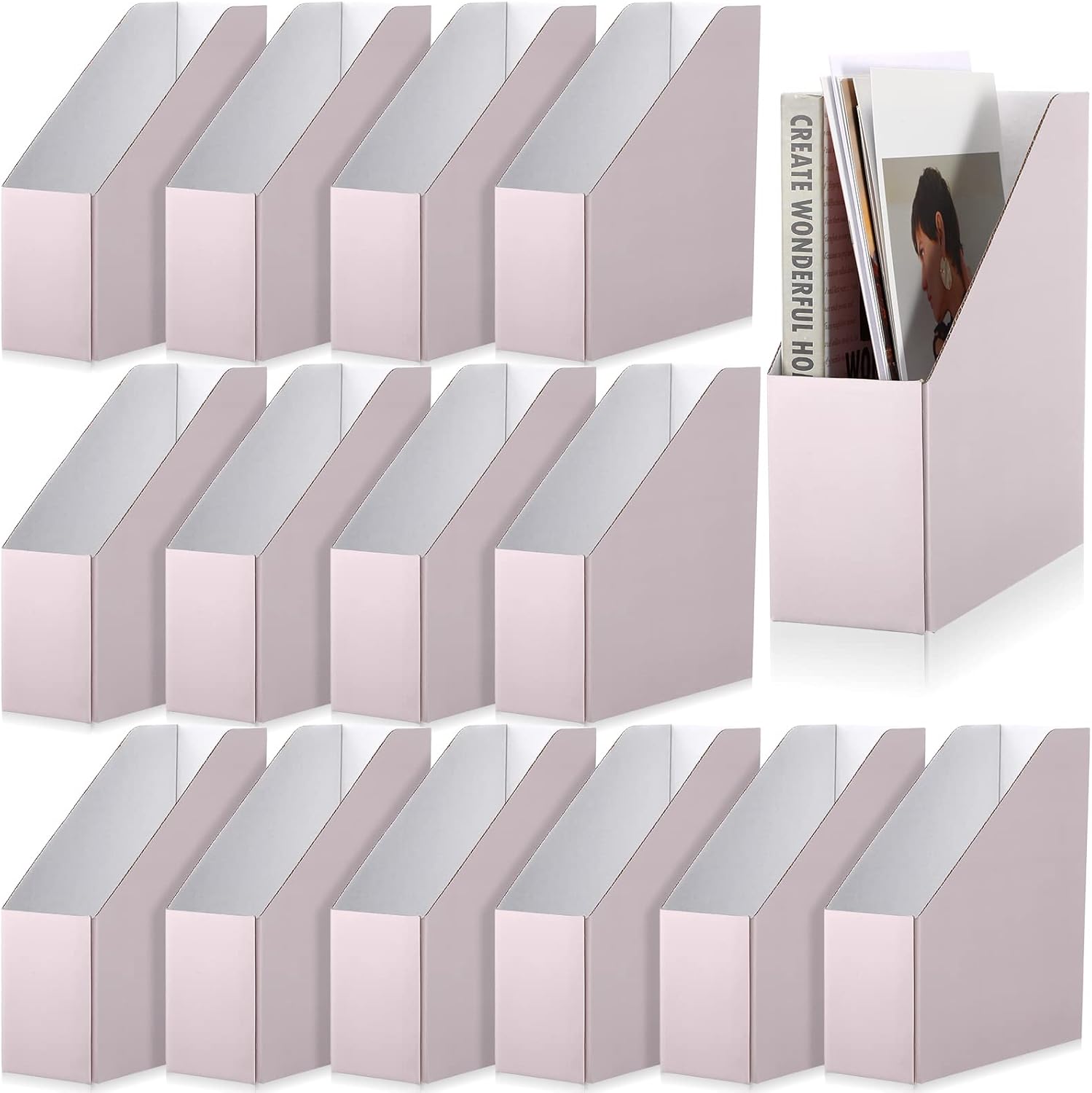 Amazon.com : 15 Pack Magazine File Holder Cardboard Magazine File ...