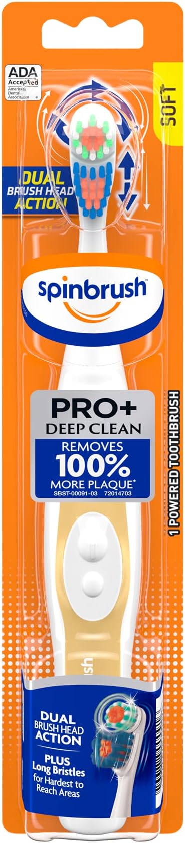 Amazon.com: Spinbrush New PRO Clean Battery Powered Electric Toothbrush ...