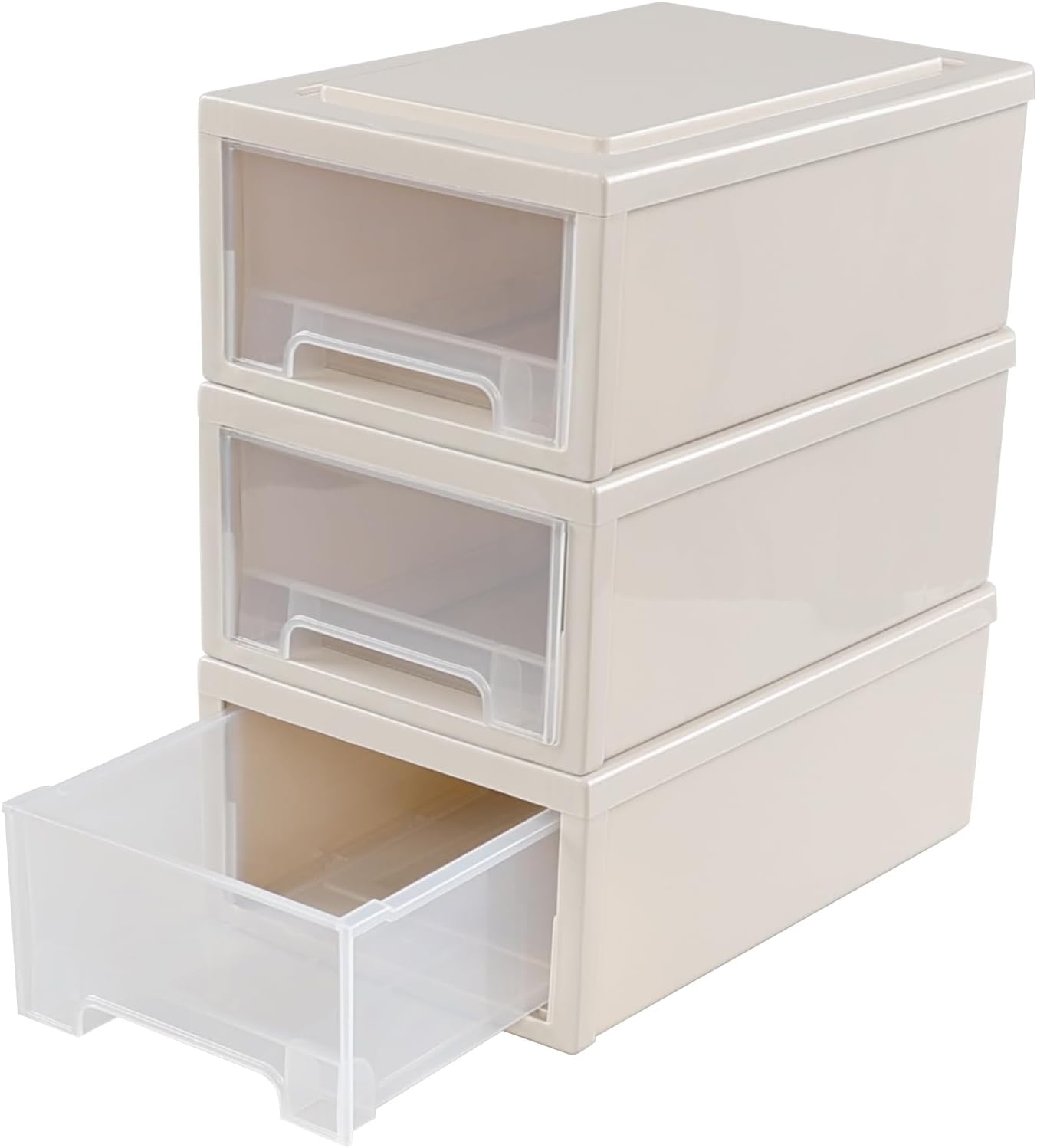 Amazon.com: Oymlclivisa 3 Packs Plastic Storage Drawer, Small Stackable ...