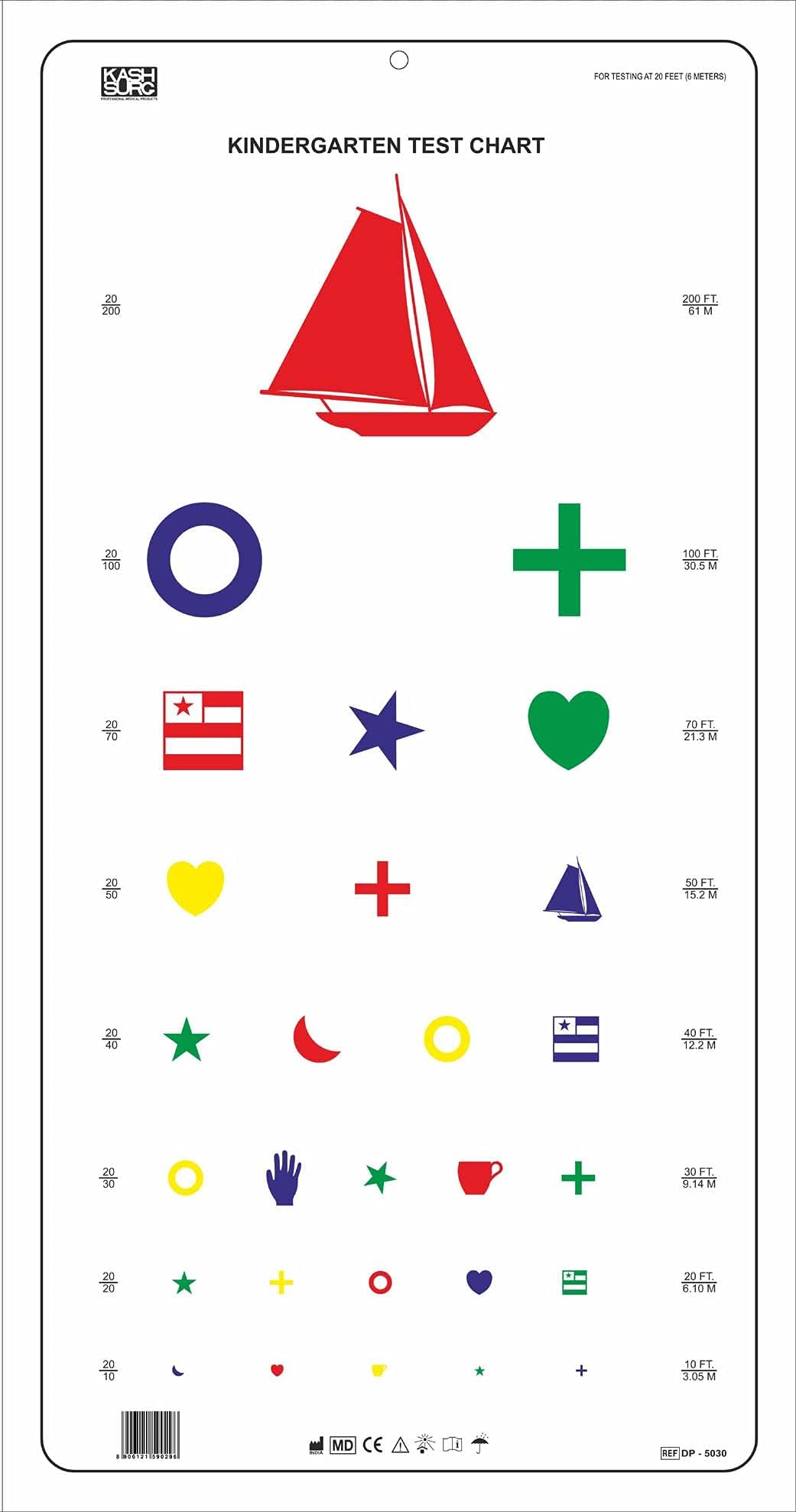 Amazon.com: Traditional Snellen Color & Kindergarten Color Distance ...