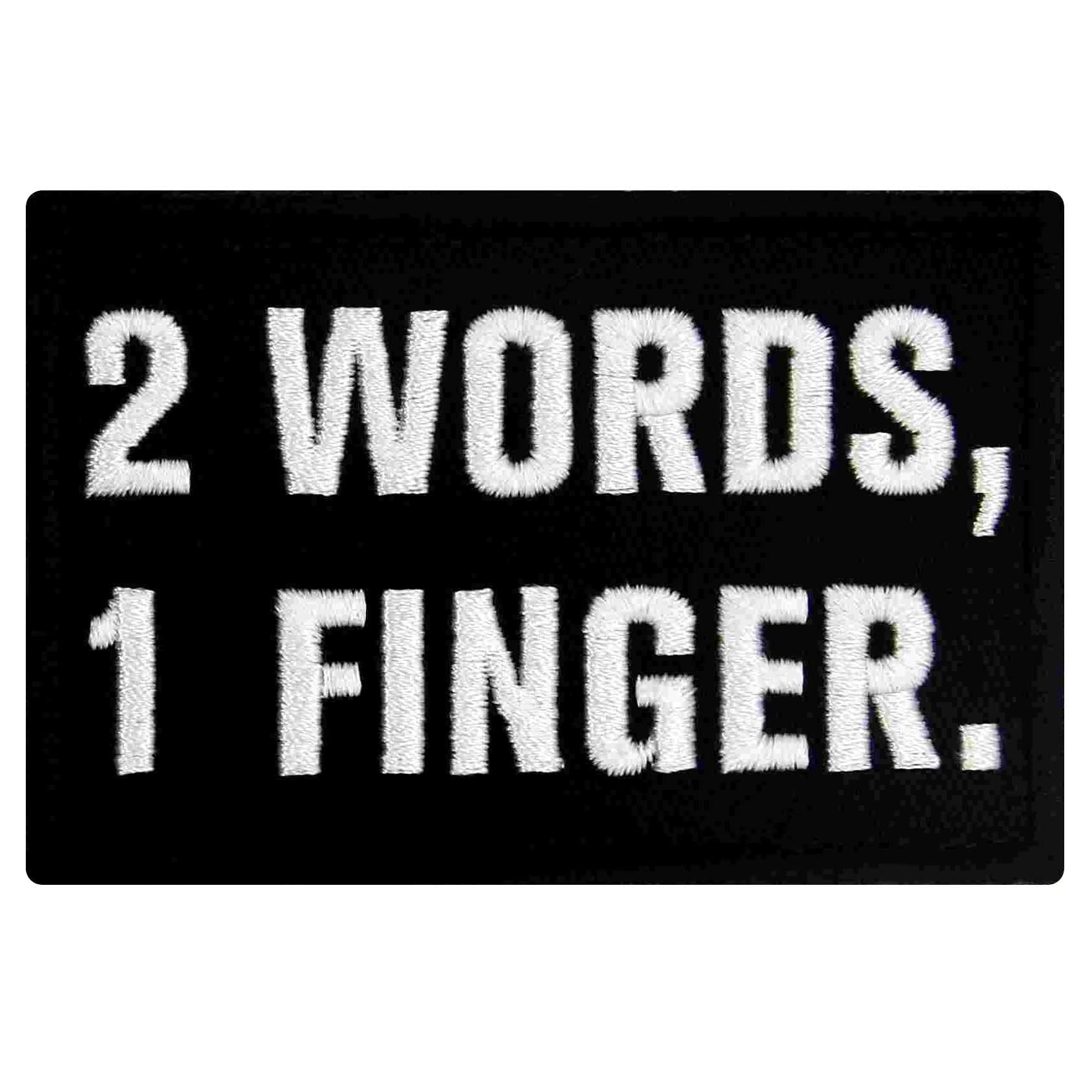 Amazon.com: 2 Words 1 Finger Patch Embroidered Badge Biker Applique ...