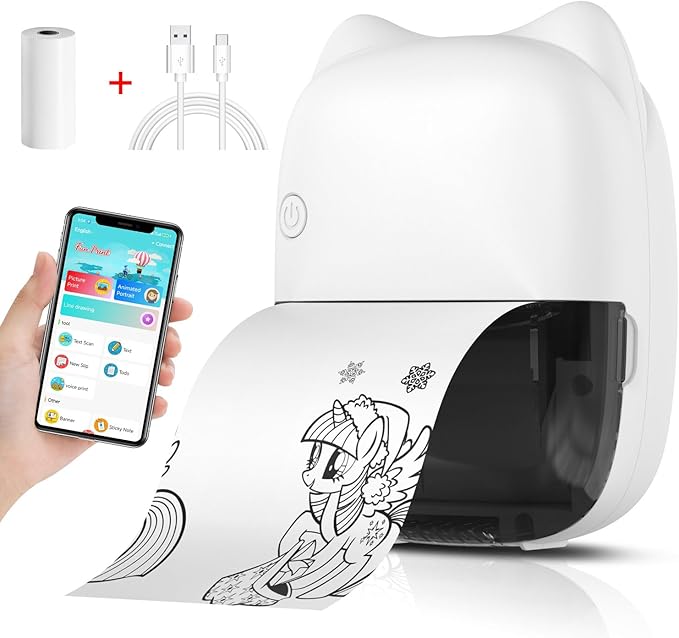 Amazon.com: Mini Sticker Printer, Portable Thermal Printer for Pictures ...